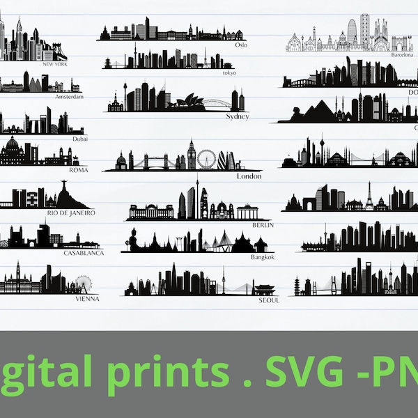 City Skyline Print - Etsy