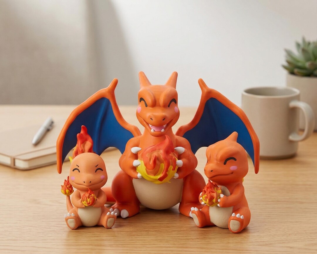 Chibi Charmander Evolution Line STL 3MF Bundle – Pokemon Fire Starter ...