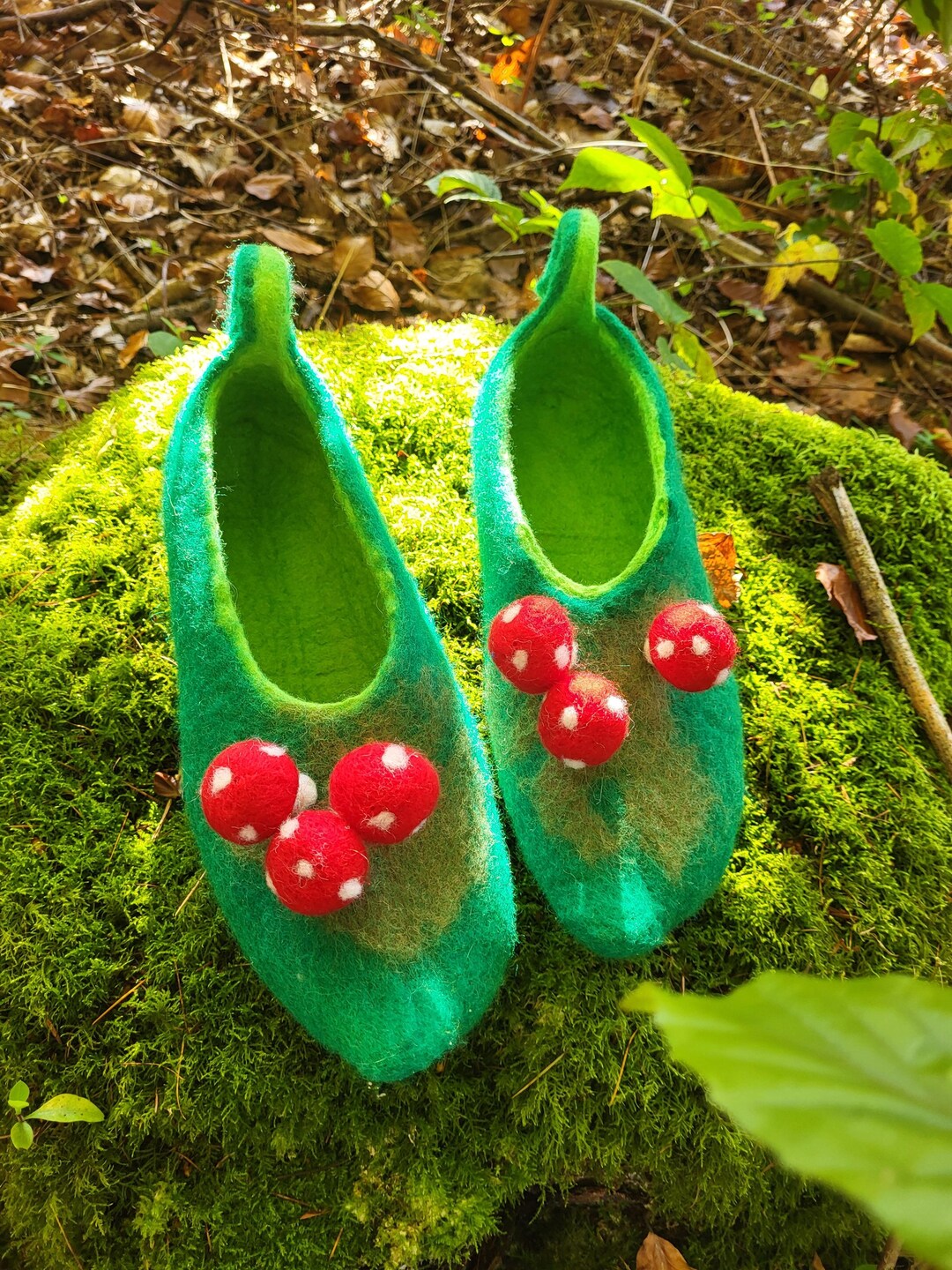 Toadstool Wool Handmade Felted Slippers,warm Amanita Shoes, Elf ...