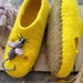 Felted Wool Mouse Cheese Slippers, Handmade Home Shoes, Gift for Mom ...
