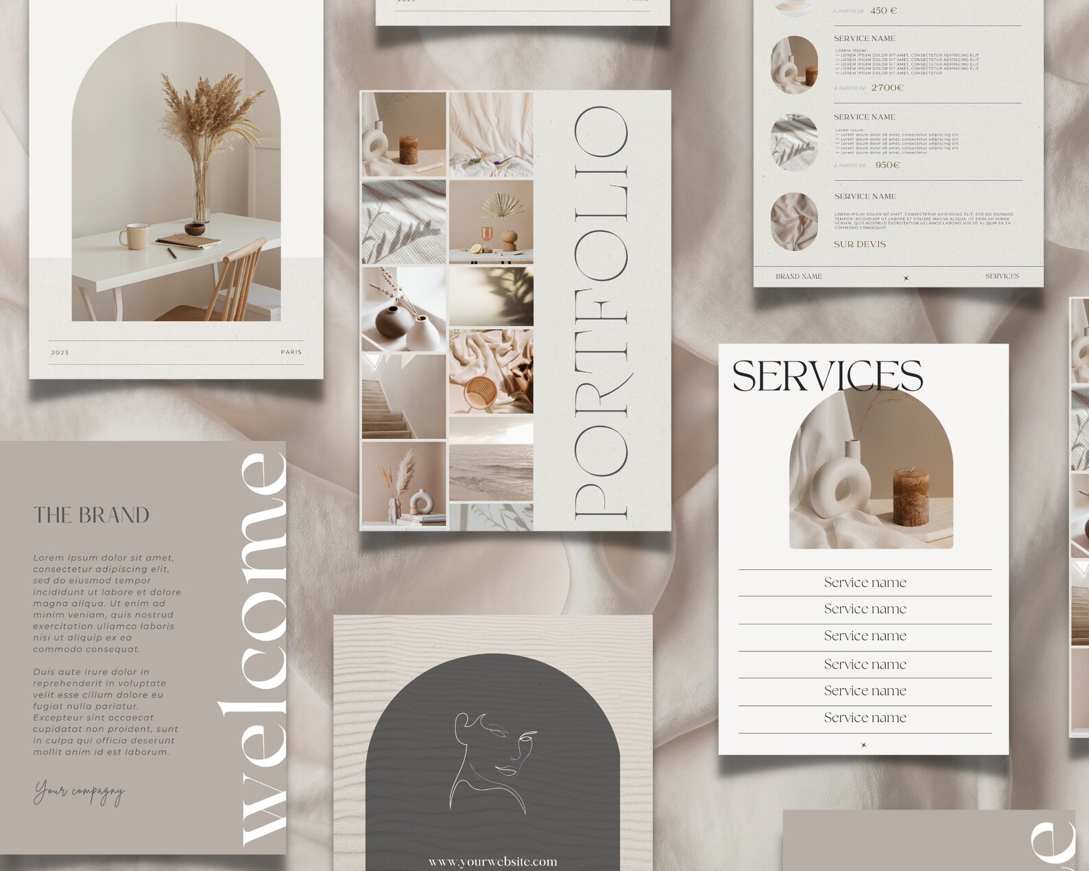 Services & Pricing Guide Aesthetic Client Brochure Template: Portfolio ...