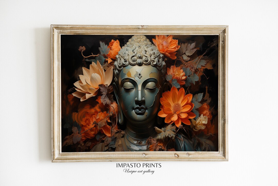 Buddha Wall Art, Boho Decor, Modern Buddha Wall Art Prints, Impasto ...