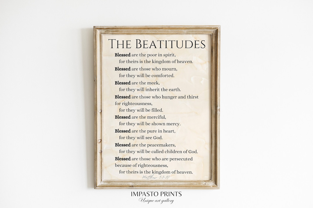 Beatitudes Wall Art Beatitudes Printable Christian Wall Decor Modern ...