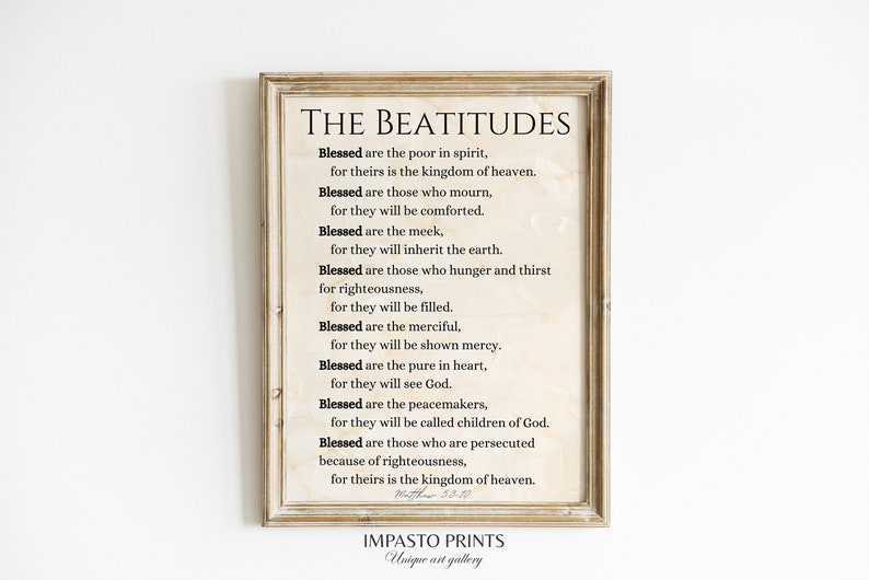 Beatitudes Wall Art Beatitudes Printable Christian Wall - Etsy