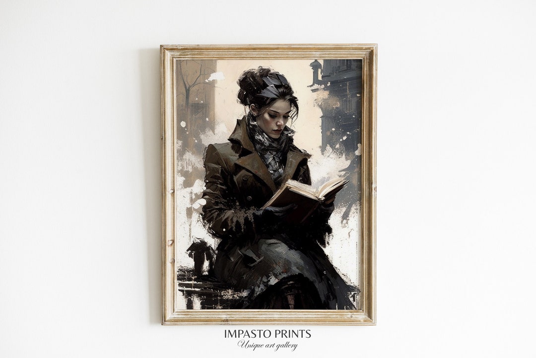 Woman Reading Print, Woman Reading Painting, Woman Art, Vintage Poster ...