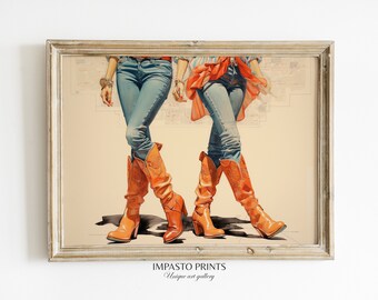 Coastal Cowgirl Printable Poster Print, Boots Trendy, Preppy Cowgirl ...
