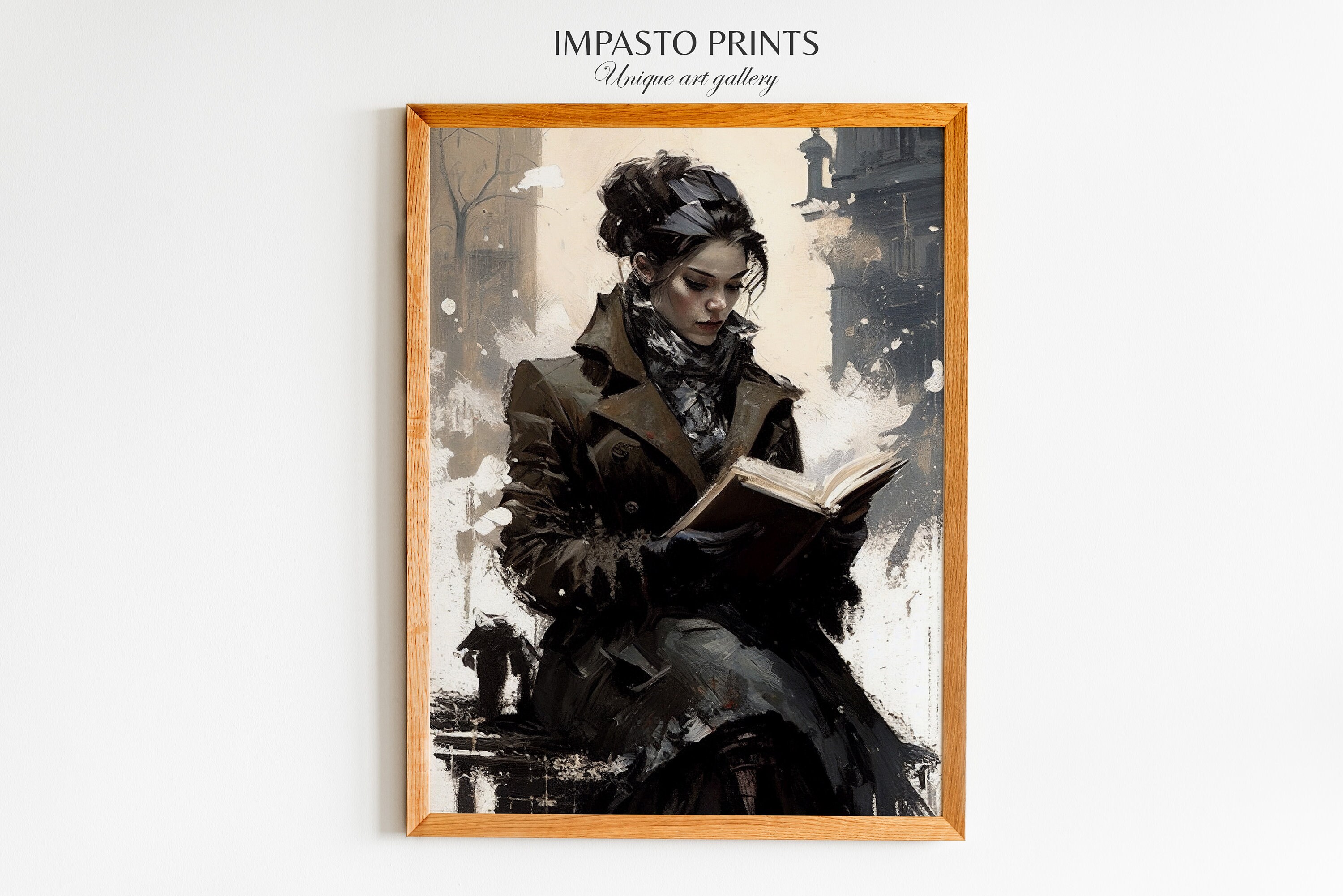 Woman Reading Print, Woman Reading Painting, Woman Art, Vintage Poster ...