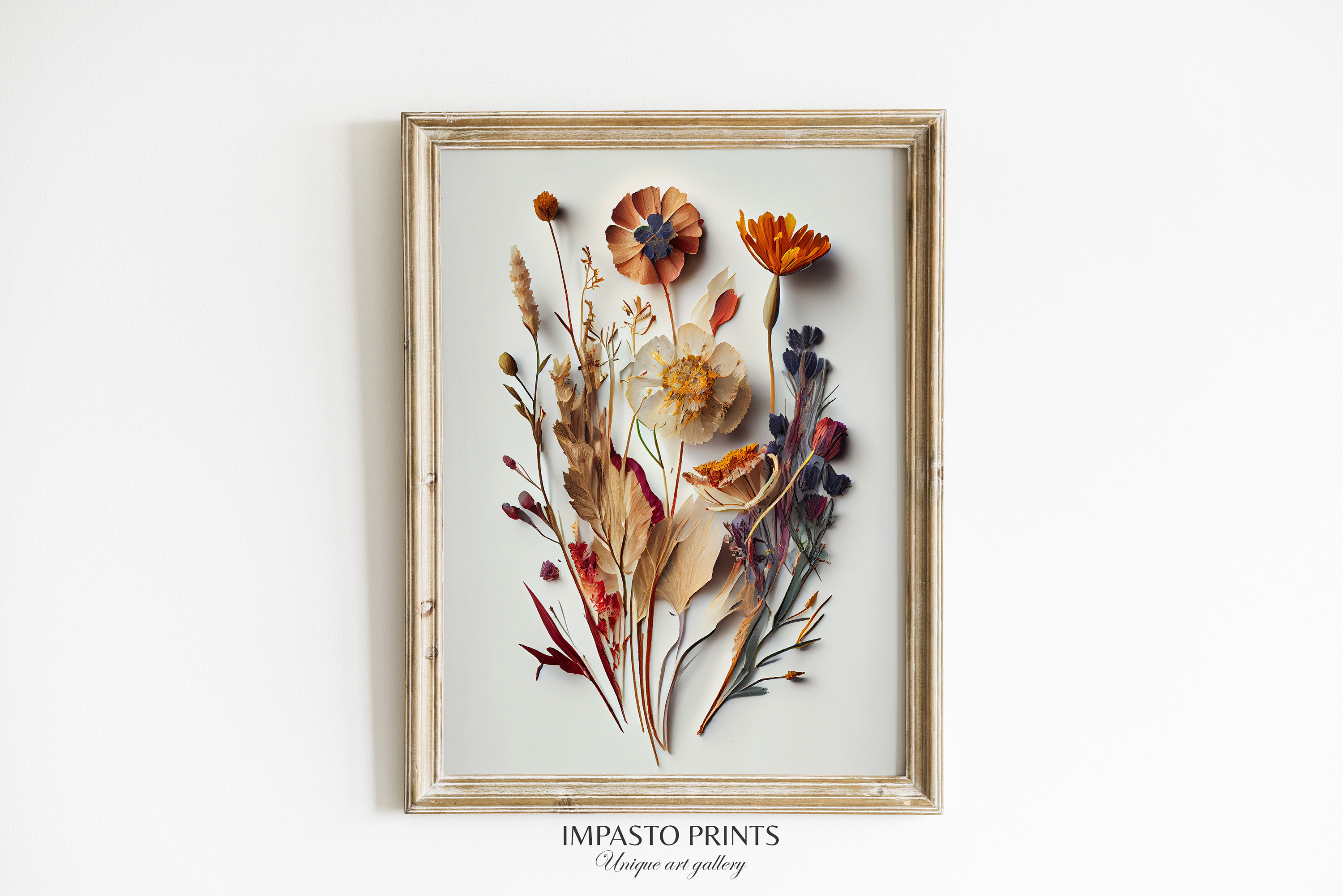 Dried Flower Wall Art Set of 3 Watercolor Flowers Bright - Etsy