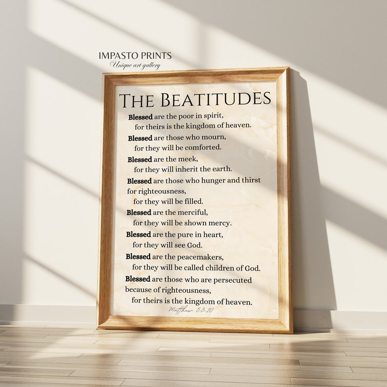 Beatitudes Wall Art Beatitudes Printable Christian Wall - Etsy