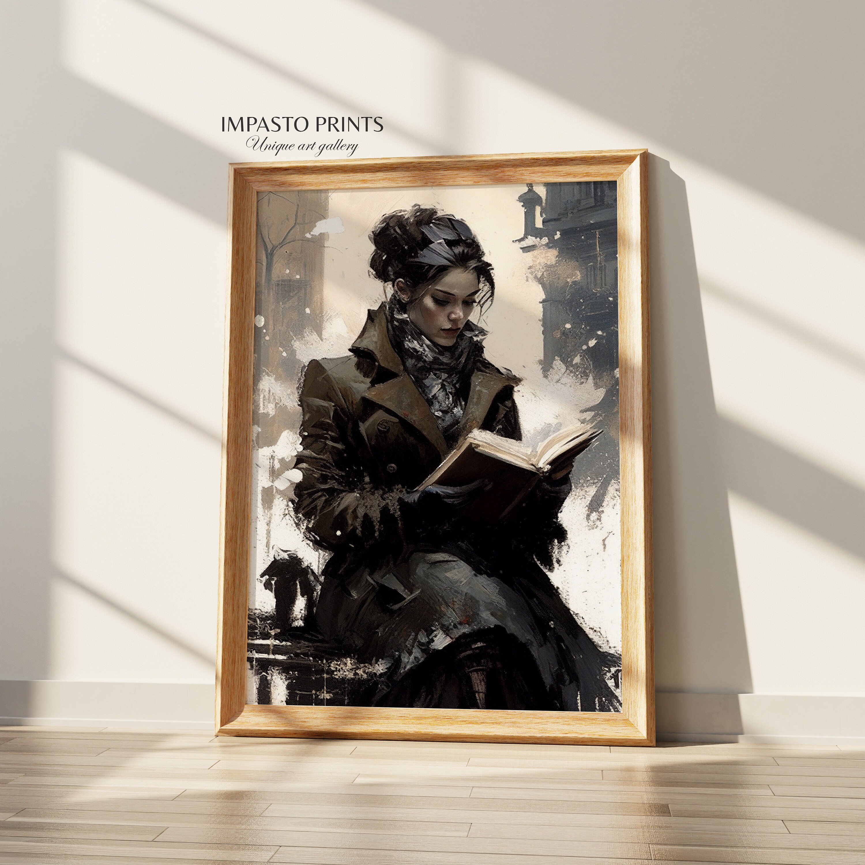 Woman Reading Print, Woman Reading Painting, Woman Art, Vintage Poster ...