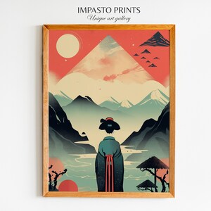 Japanese Vintage Poster Japanese Mountain Fuji Poster Japanese Wall Decor Japanese Wall Art Gift ...