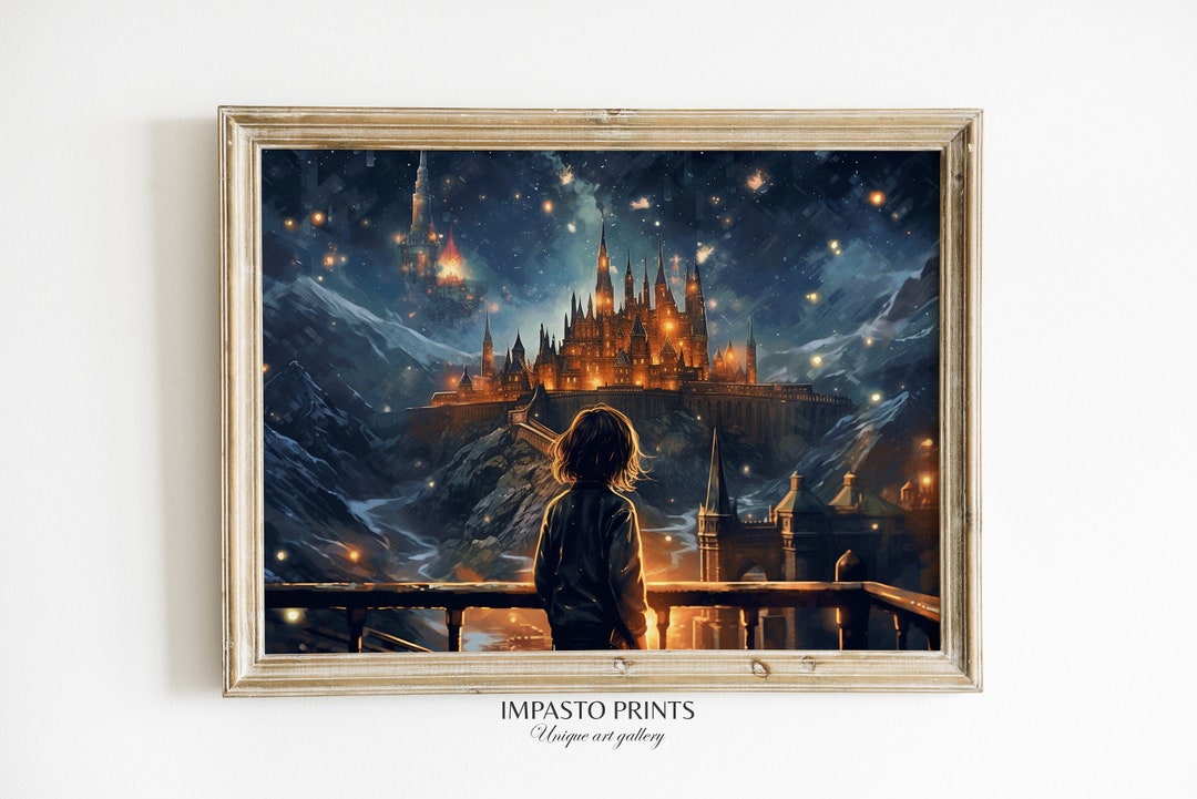 Wizard Inspired Poster, Vintage Wizard School, , Wizard World, Van Gogh ...