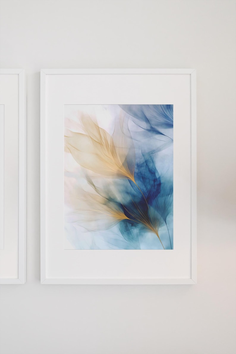 Ethereal Feather Abstract Art Digital Download | Soothing Botanical ...