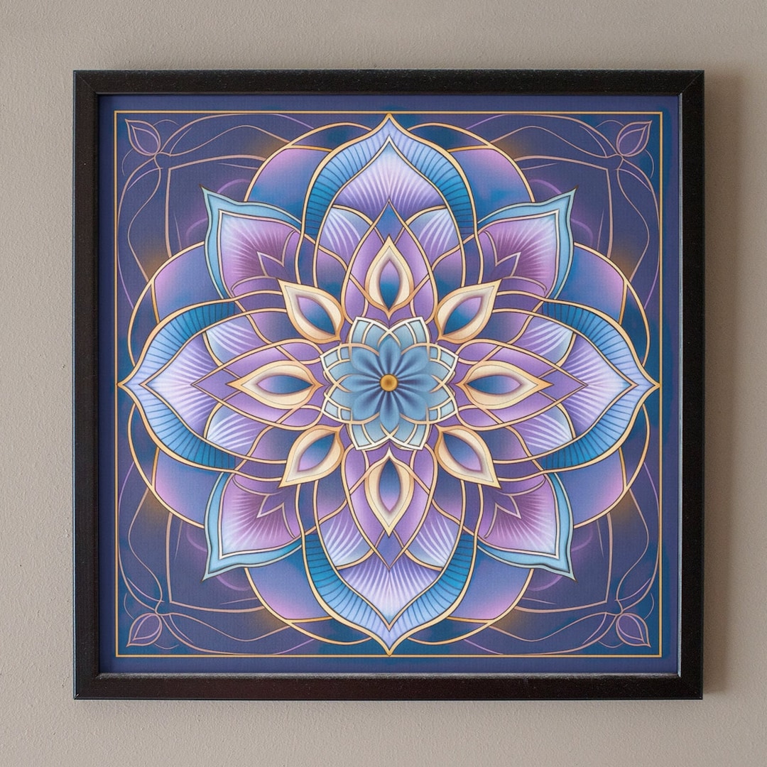 Lotus Mandala Printable Wall Art, Mandala Digital Download, Flower of ...
