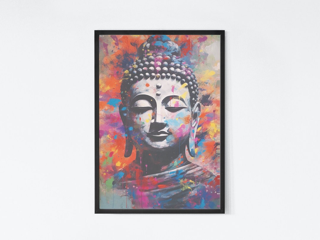 Abstract Buddha Wall Art, Digital Download, Colorful Buddha Digital ...