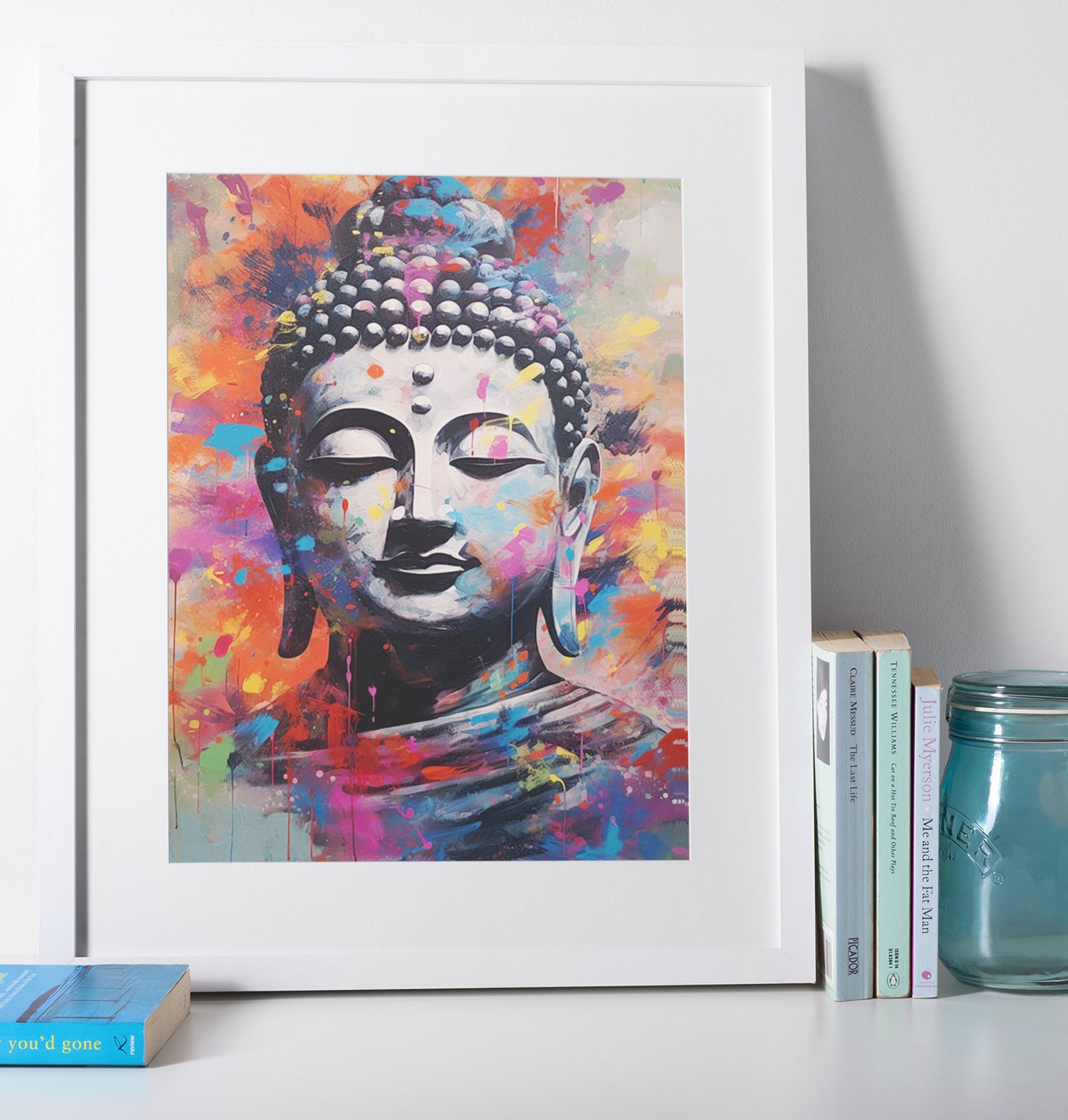 Abstract Buddha Wall Art, Digital Download, Colorful Buddha Digital ...