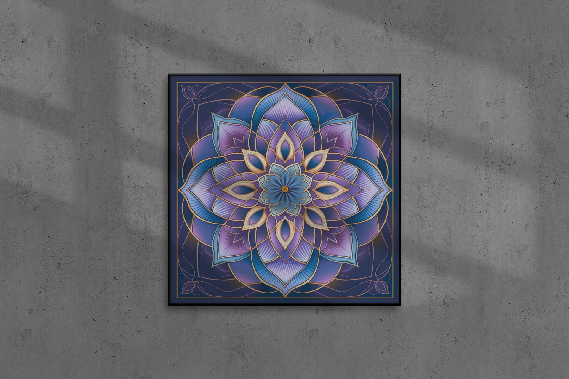Lotus Mandala Printable Wall Art, Mandala Digital Download, Flower of ...