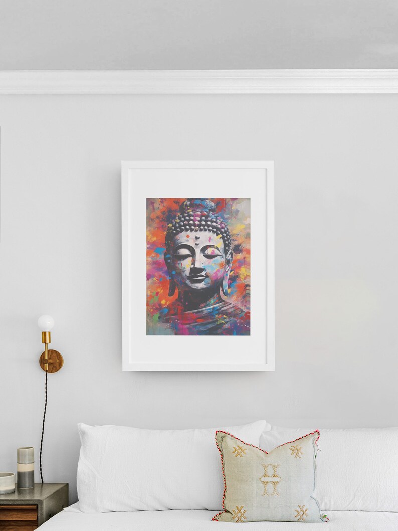 Abstract Buddha Wall Art, Digital Download, Colorful Buddha Digital ...