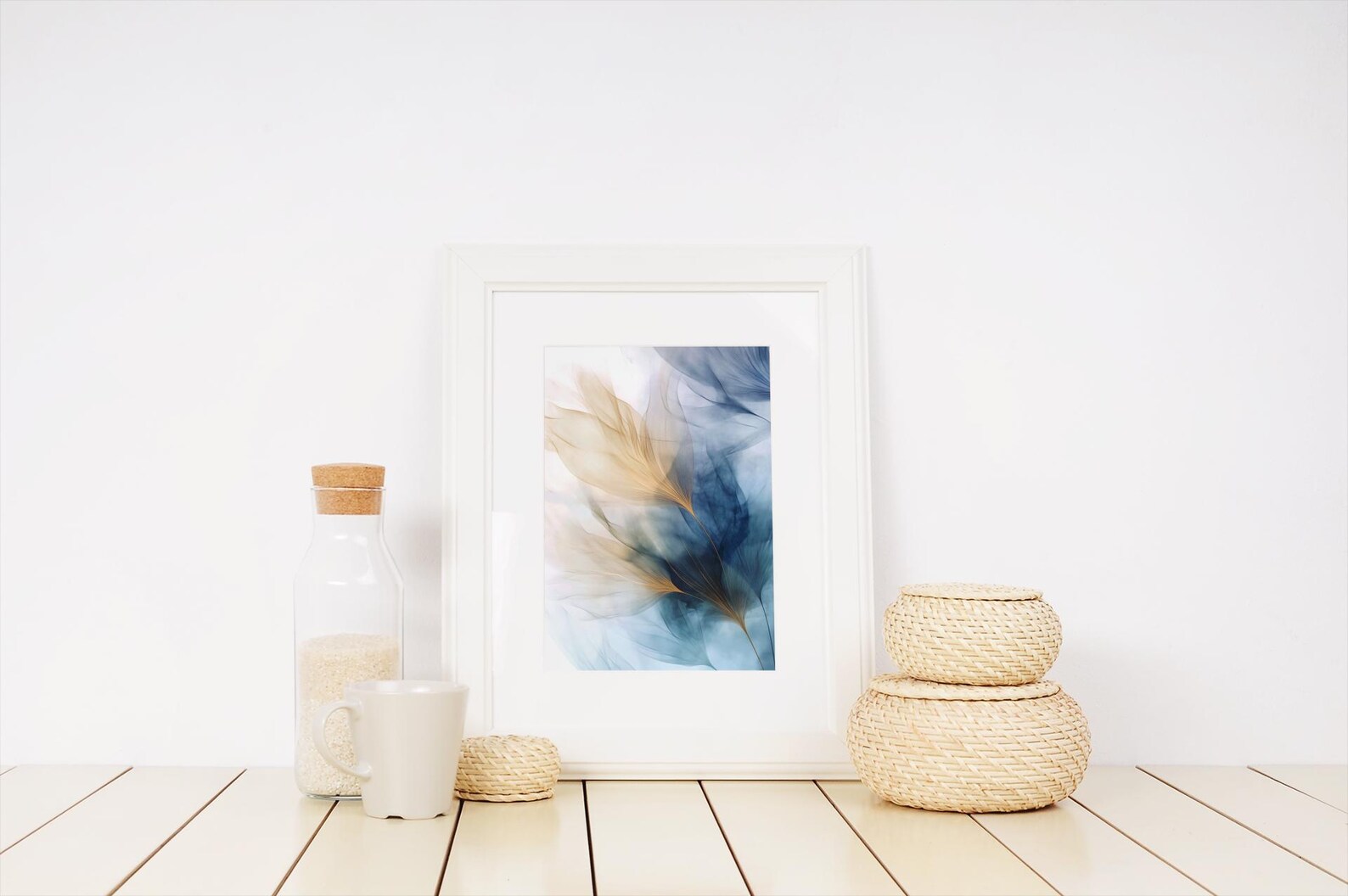 Ethereal Feather Abstract Art Digital Download | Soothing Botanical ...