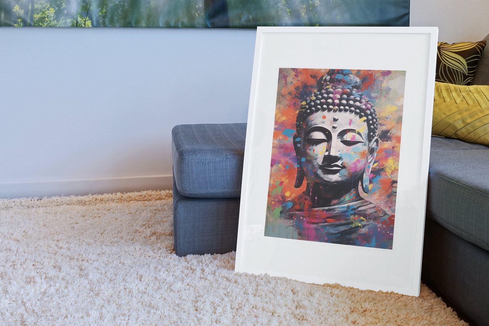 Abstract Buddha Wall Art, Digital Download, Colorful Buddha Digital ...