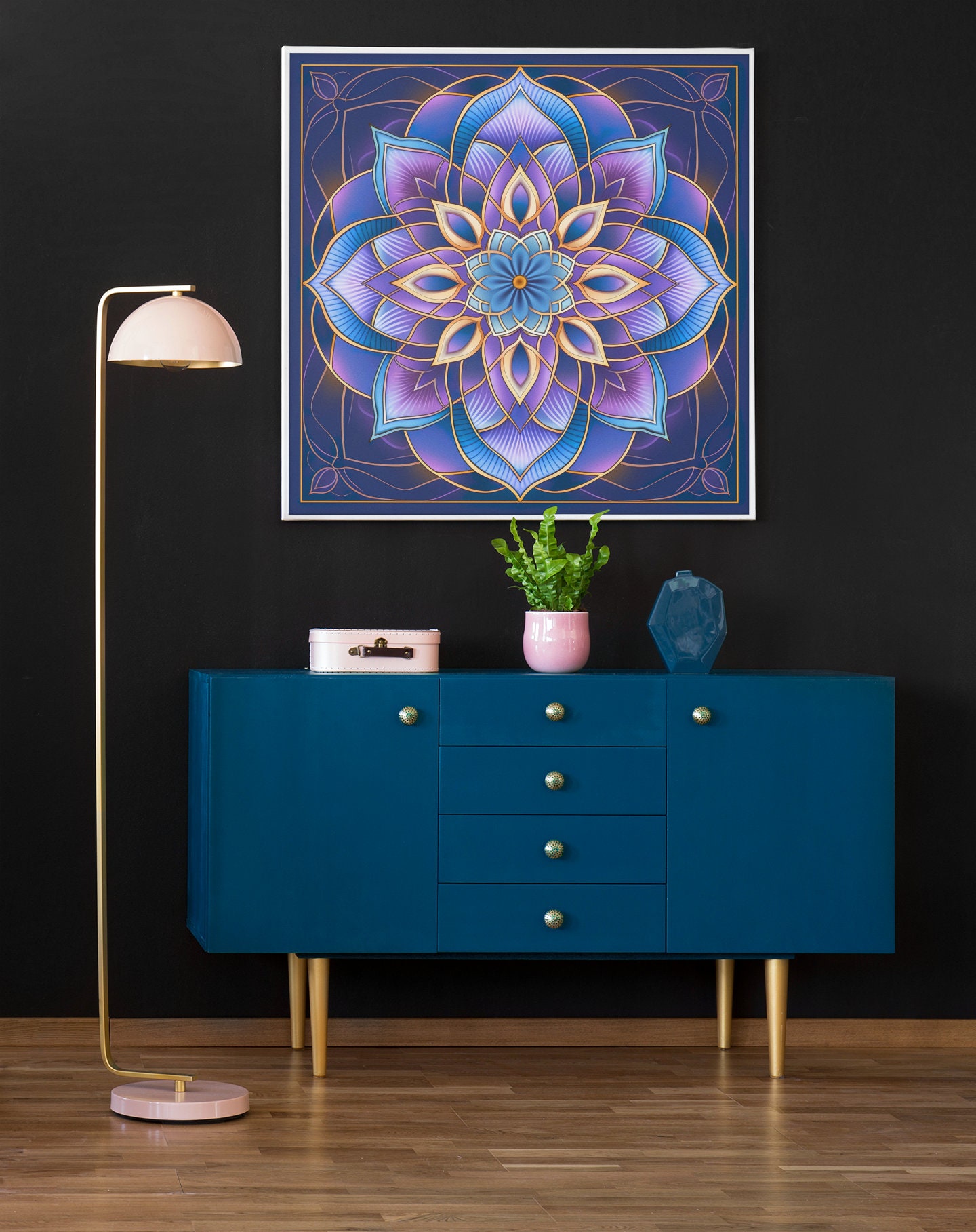 Lotus Mandala Printable Wall Art, Mandala Digital Download, Flower of ...
