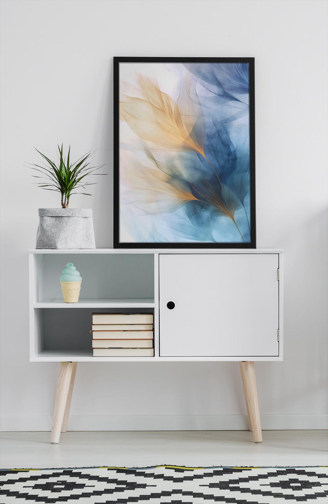 Ethereal Feather Abstract Art Digital Download | Soothing Botanical ...