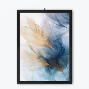 Ethereal Feather Abstract Art Digital Download | Soothing Botanical ...