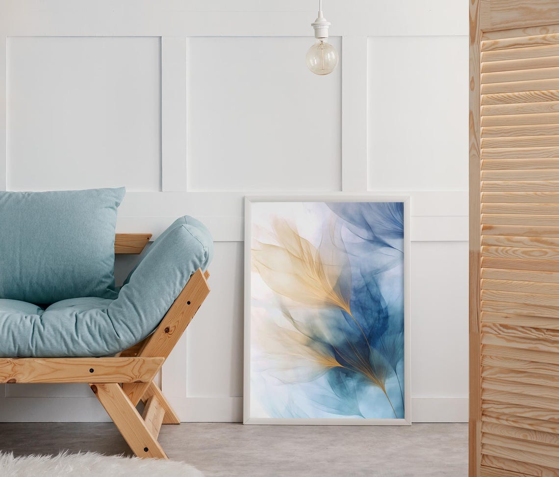 Ethereal Feather Abstract Art Digital Download | Soothing Botanical ...