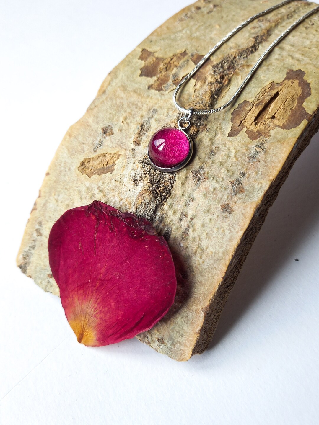 Pressed Rose Petal, Real Rose Petal, Botanical Pendant, Real Flower ...