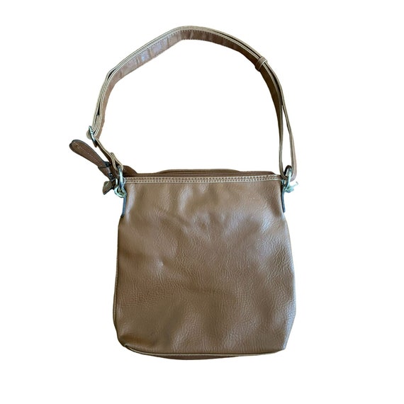 Camel Light Brown Leather Adjustable Strap Purse - Gem
