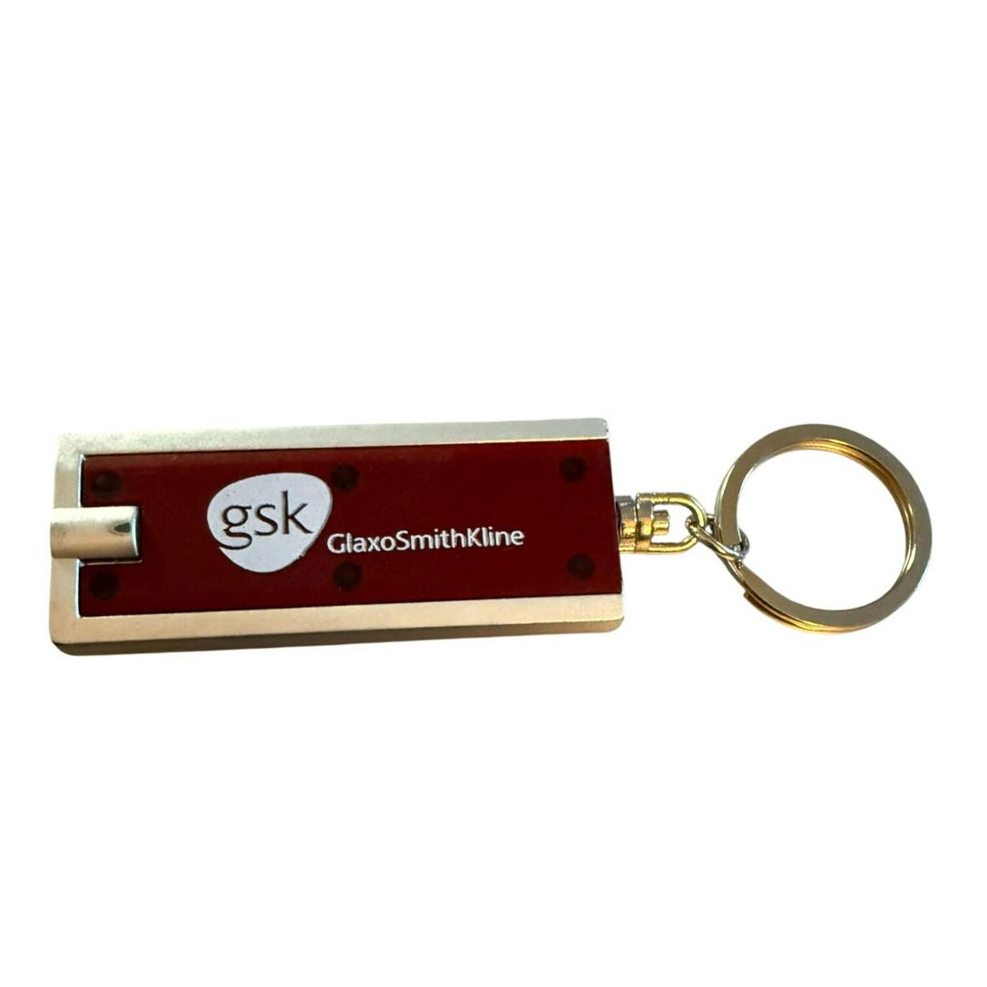 Glaxosmithkline GSK Branded Keychain Led Flashlight Torch Red & Silver ...