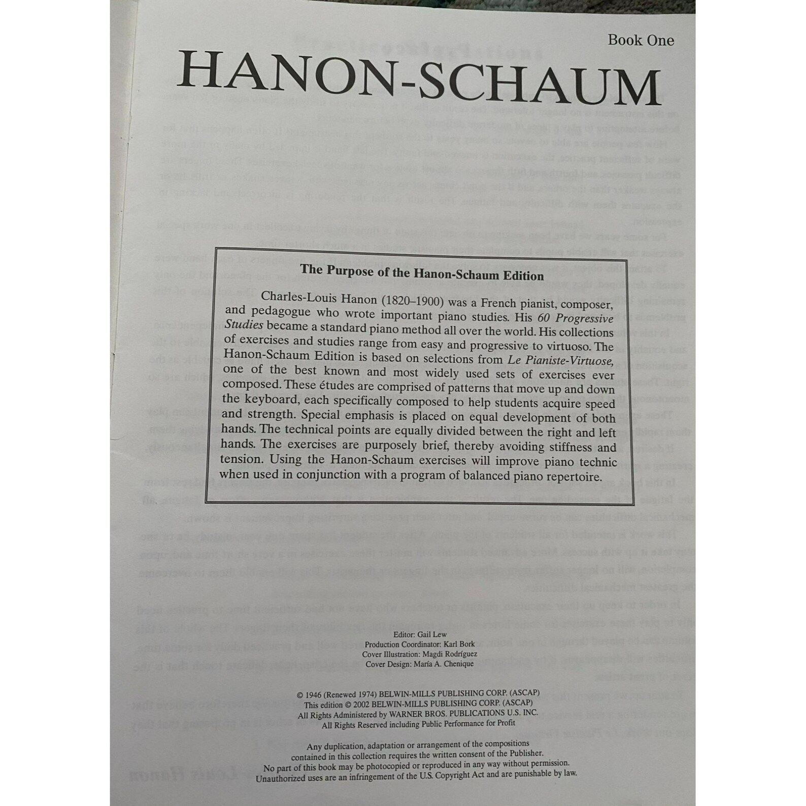 Hanon-schaum Book One Piano Exercises Sheet Music Warner Bros ...