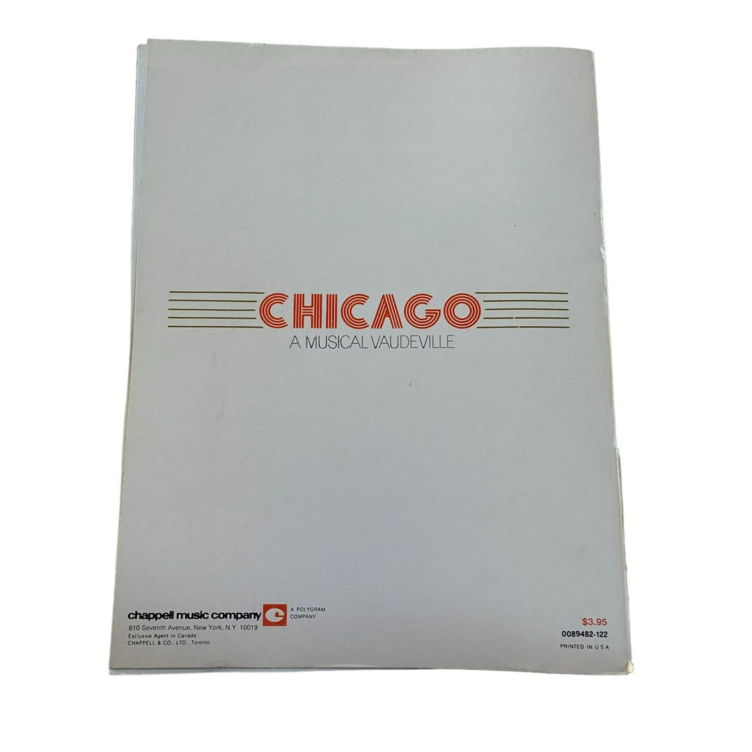 Chicago a Musical Vaudeville Songbook Music Vocal Selection - Chappell ...
