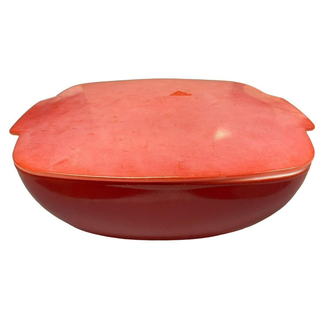 Vintage Pyrex 515-B 015 Red & White Square Lidded Casserole Dish 1.5 Qt ...