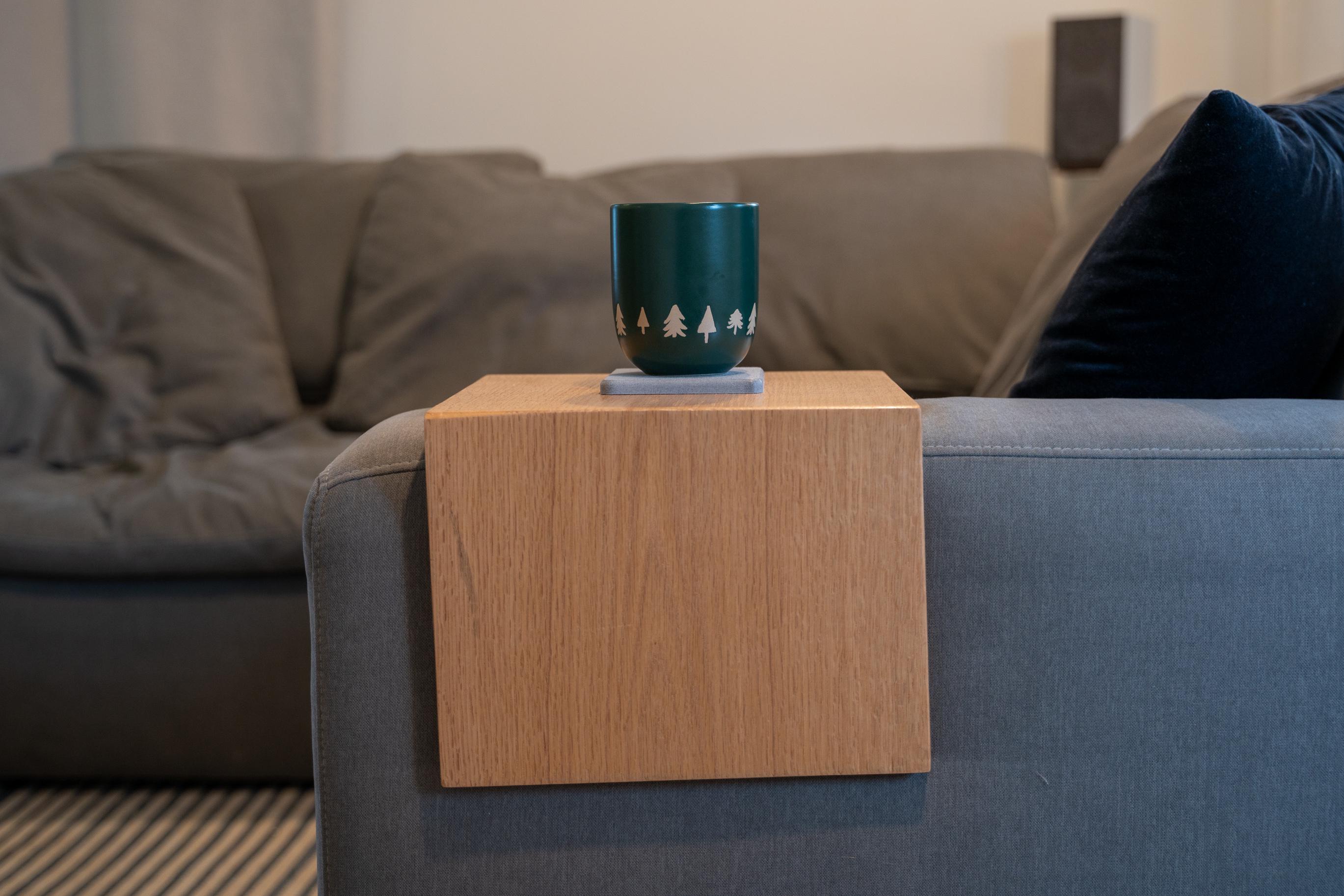Custom Oak Armrest Table - Practical and Minimalist Table for Your Sofa ...