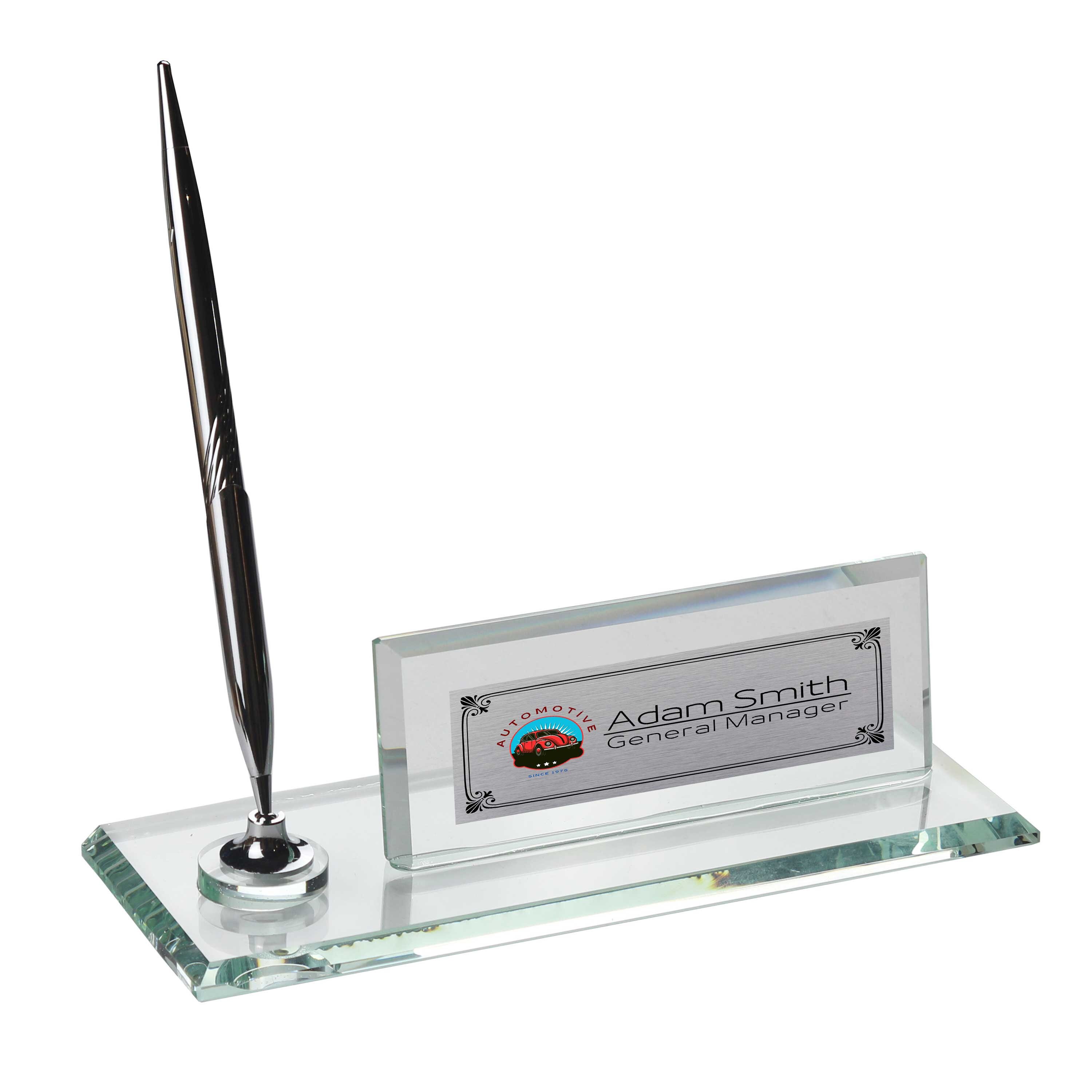 Personalized Luxury Desk Name Plate Clear Glass Desk Name Plate With ...