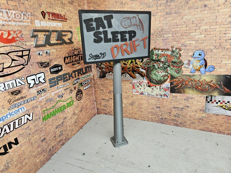 1/10 Scale Eat Sleep Drift Signage and AC Heat Unit Diorama - Etsy