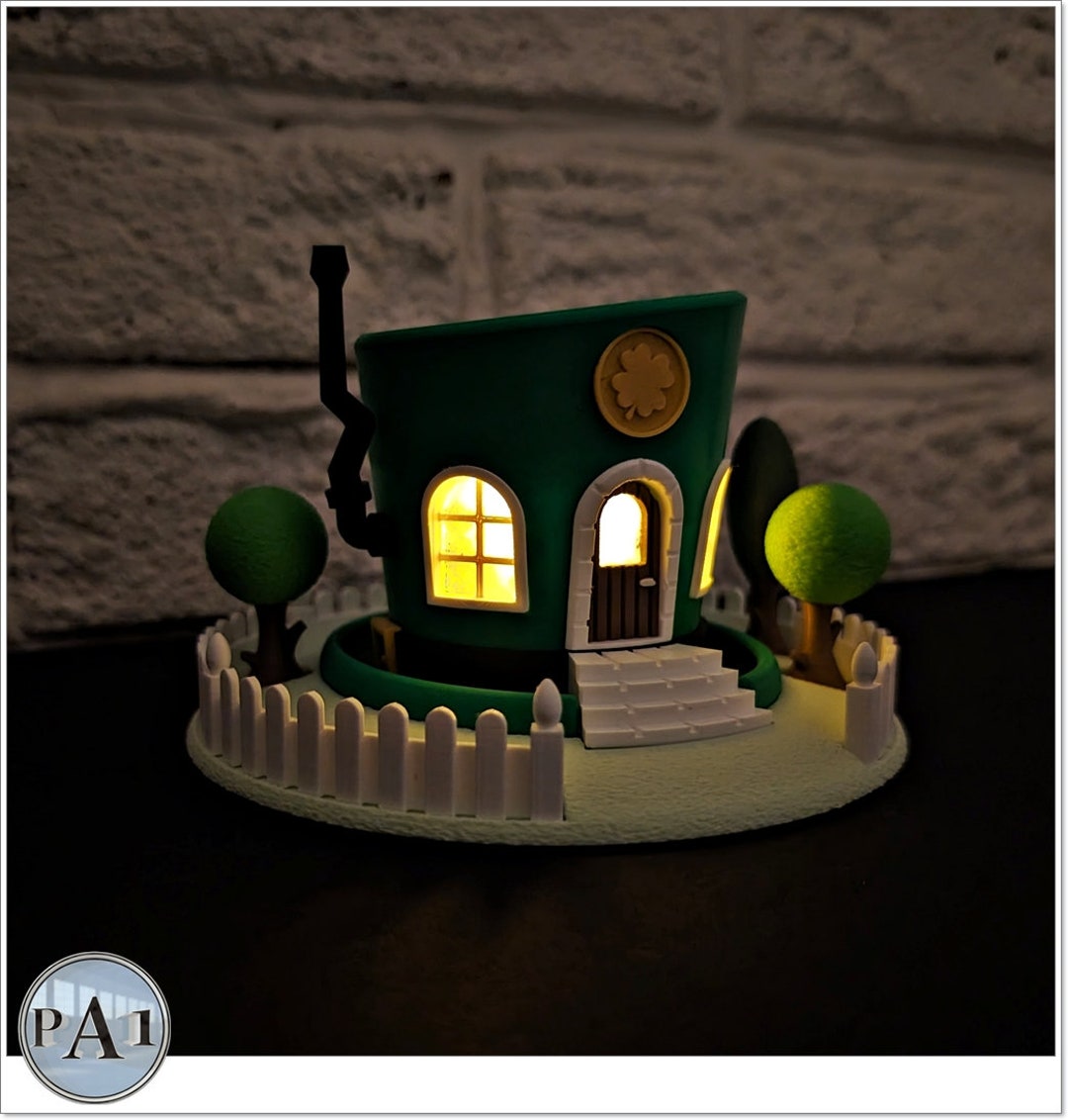 Leprechaun's Hat St Patrick's Day Fairy House Mini Lamp House DIY ...