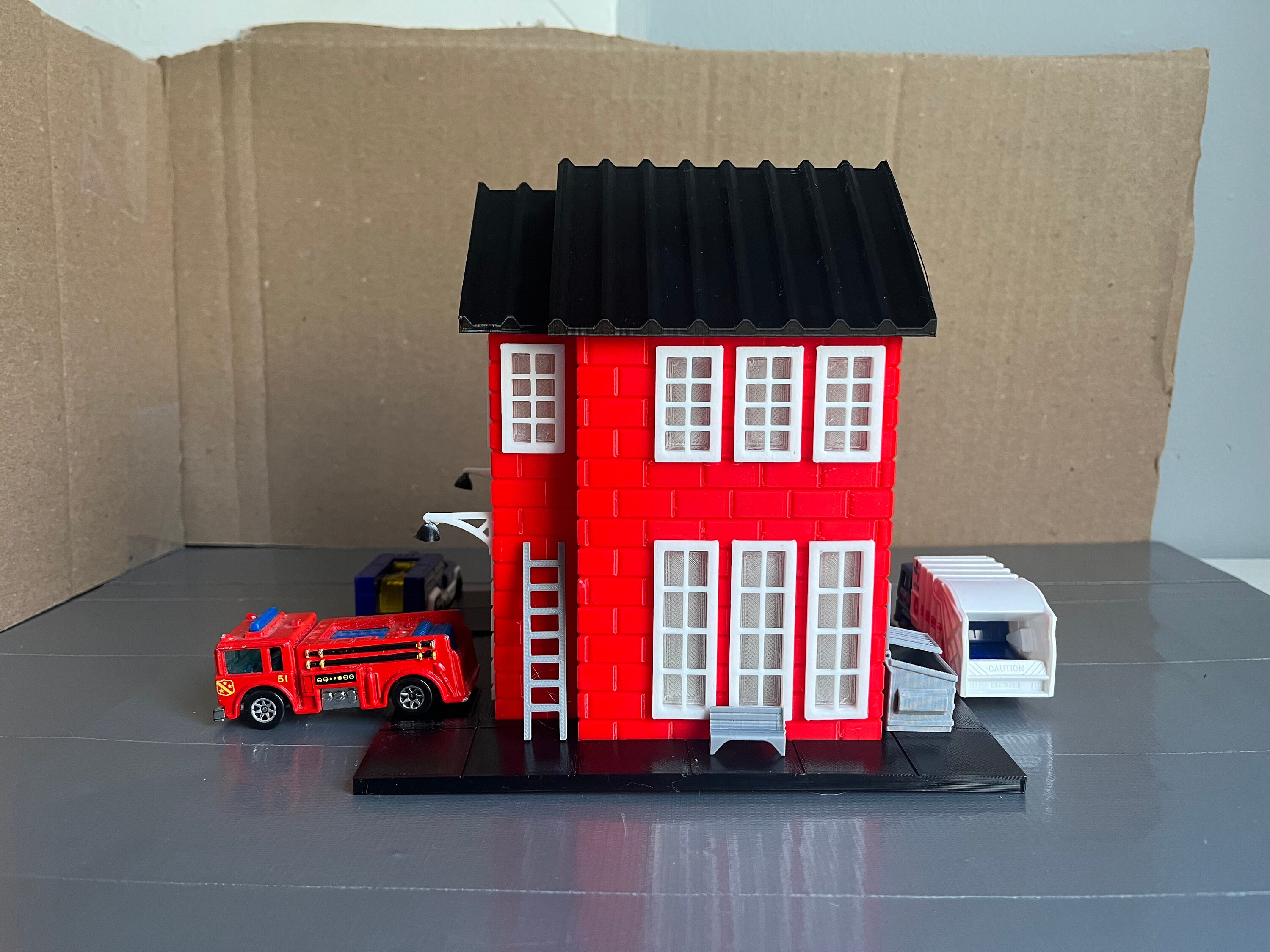 The Fire House Fire Station Diorama Display Compatible With Hot Wheels ...