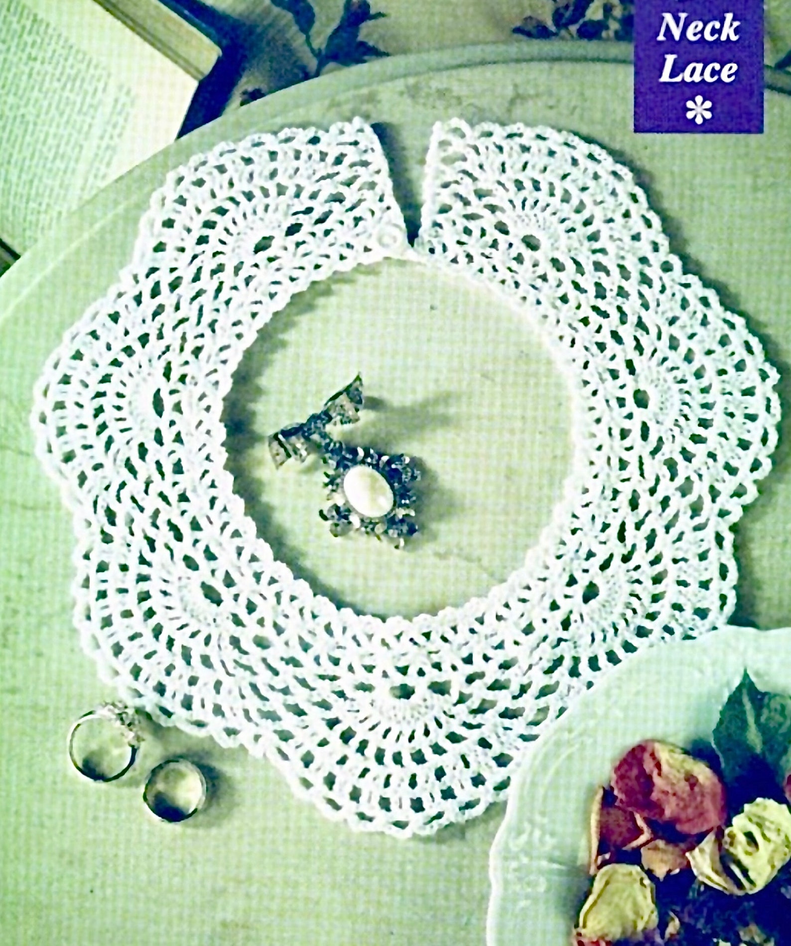 Crochet Collar Lace Pattern, Neck Lace Crochet, Vintage Accessories ...