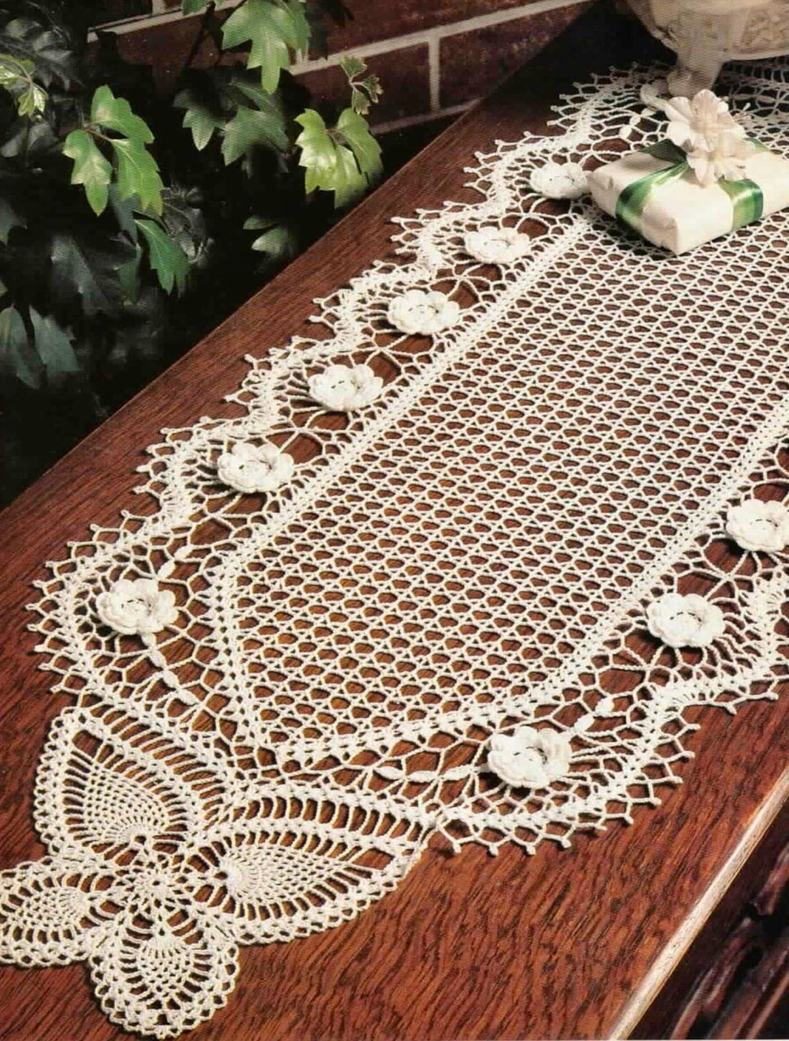 Crochet Table Runner Pattern, Crochet Flower, Crochet Butterfly, Irish ...