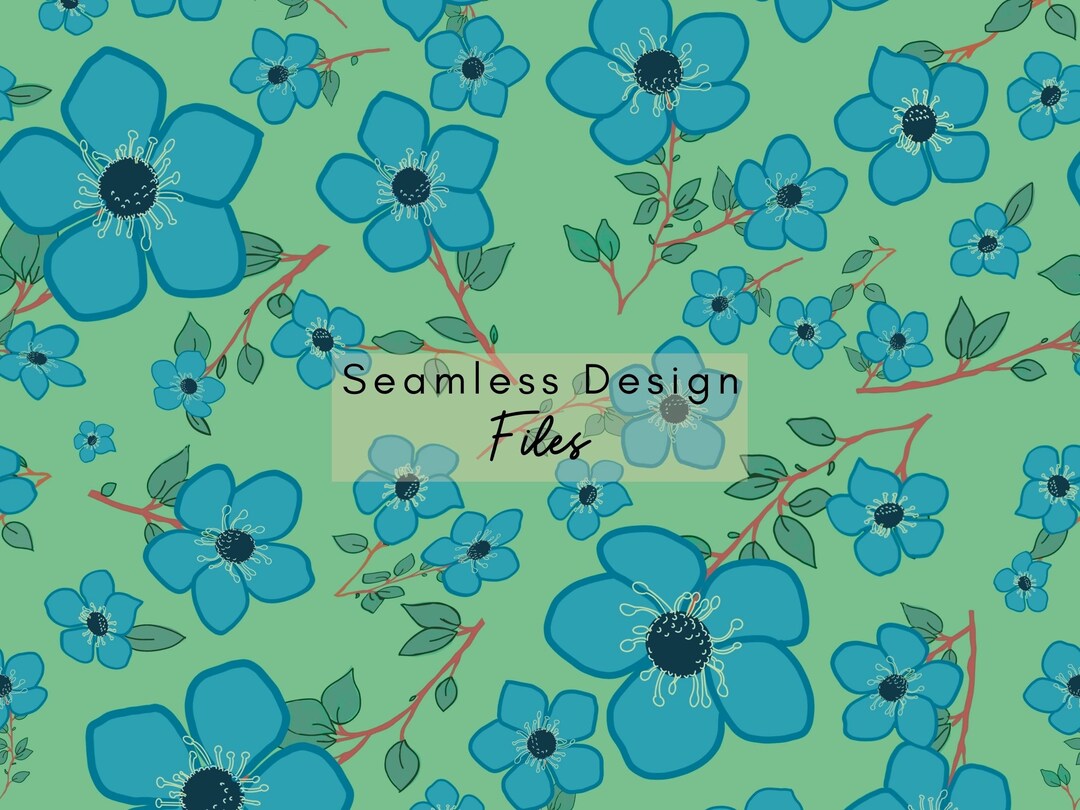 Floral Seamless File, Floral, Seamless Pattern, Seamless PNG, Blue ...