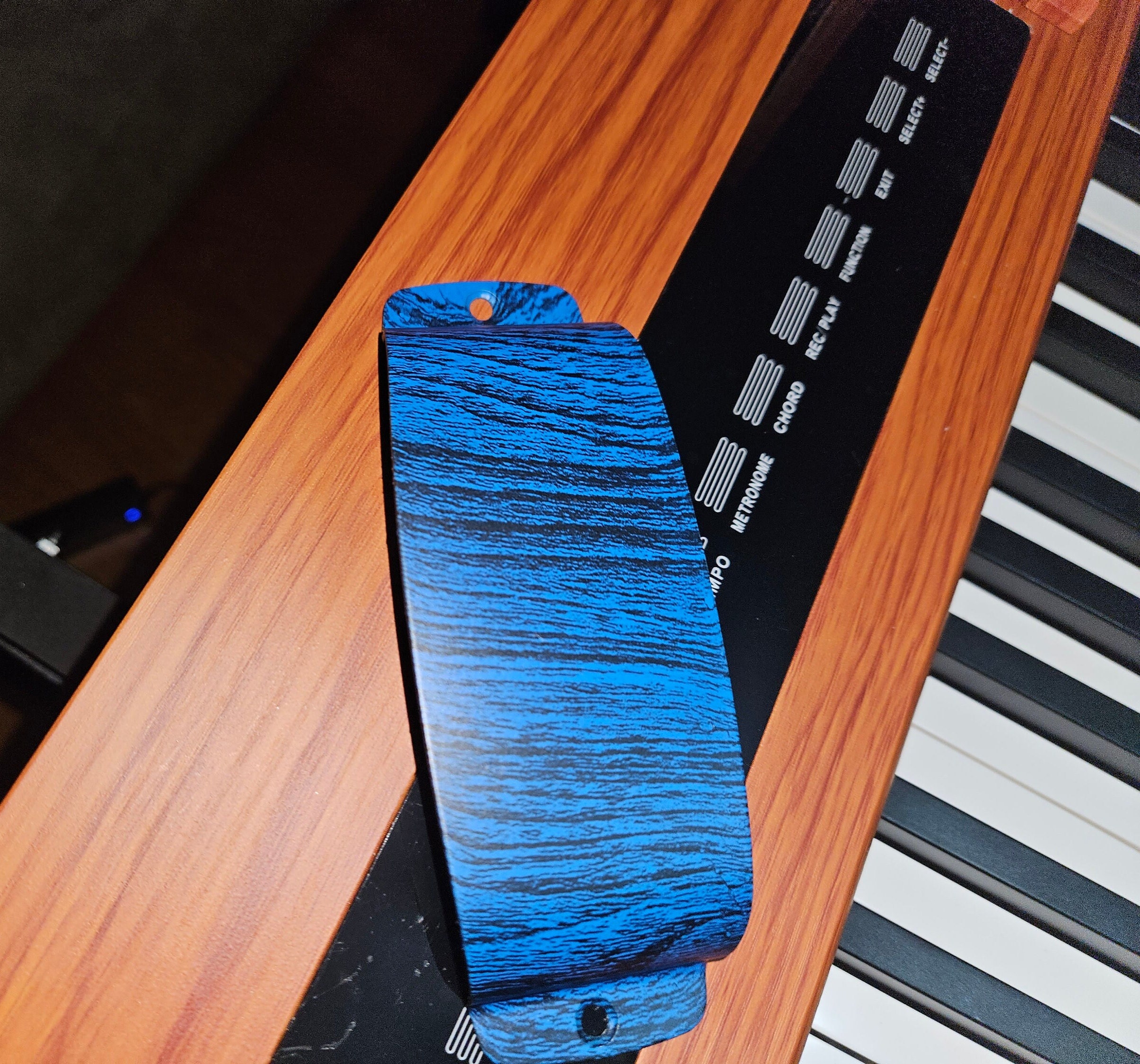 Custom Jazz Bass Pickup Cover,blue Wood Graphics - Etsy