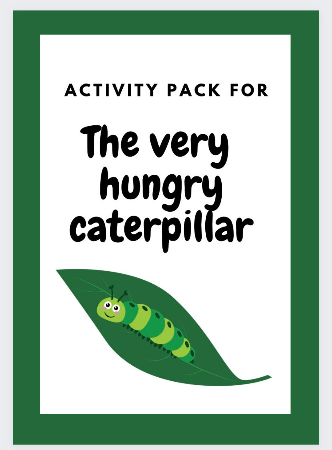 Activity Pack for the Very Hungry Caterpillar - Etsy
