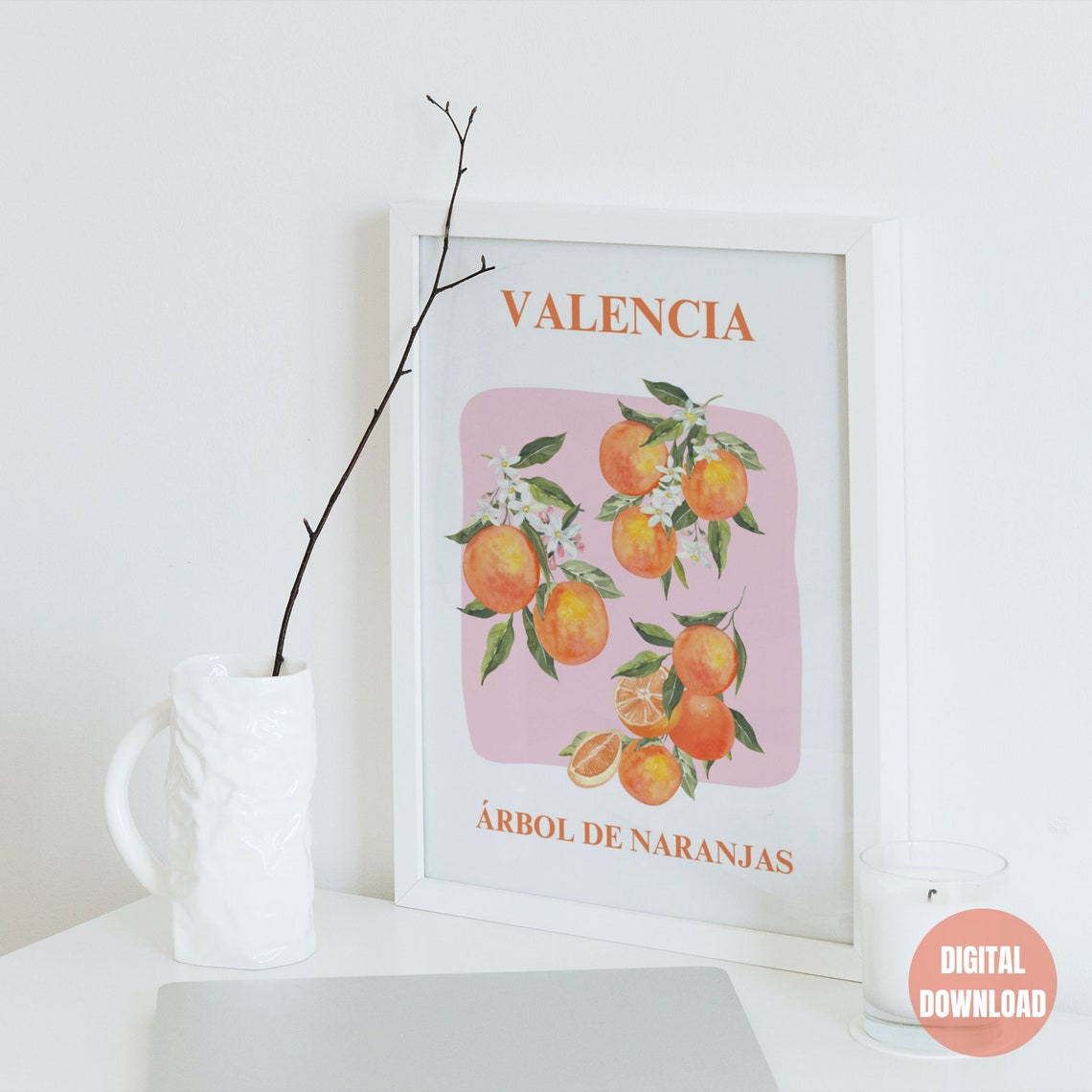 Valencia Fruit Market, Oranges Wall Art, Water Colour Art, Fruit Wall ...
