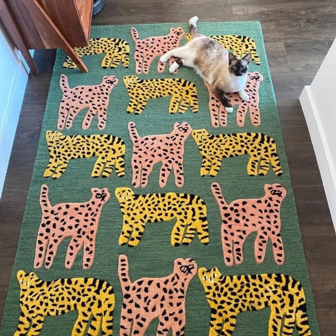 Leopard Print Area Rug Kids Room Rug Home Tufted Area Rug/ Bedroom Rug ...