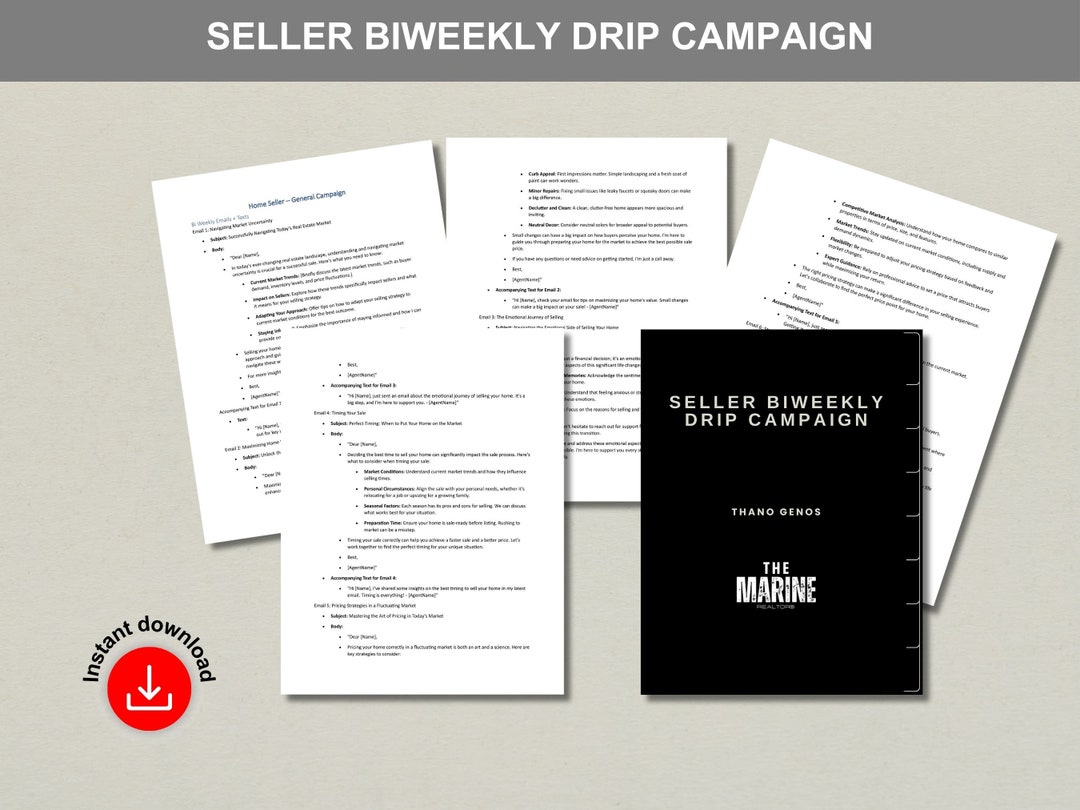 Seller Biweekly Drip Campaign | Real Estate Email Drip | Realtor Email ...