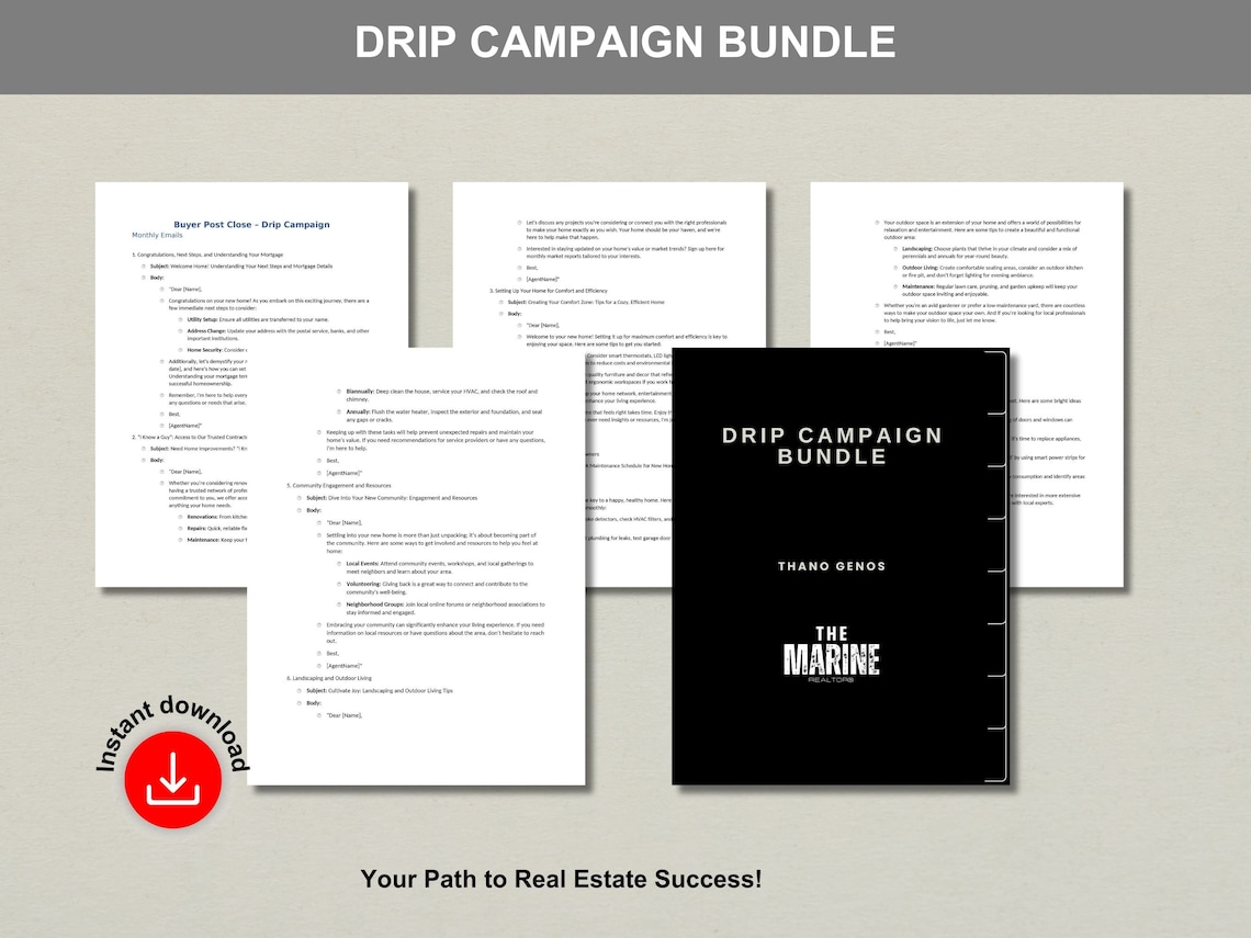 Real Estate Email Drip Campaign Bundle Open House Social Media Leads ...