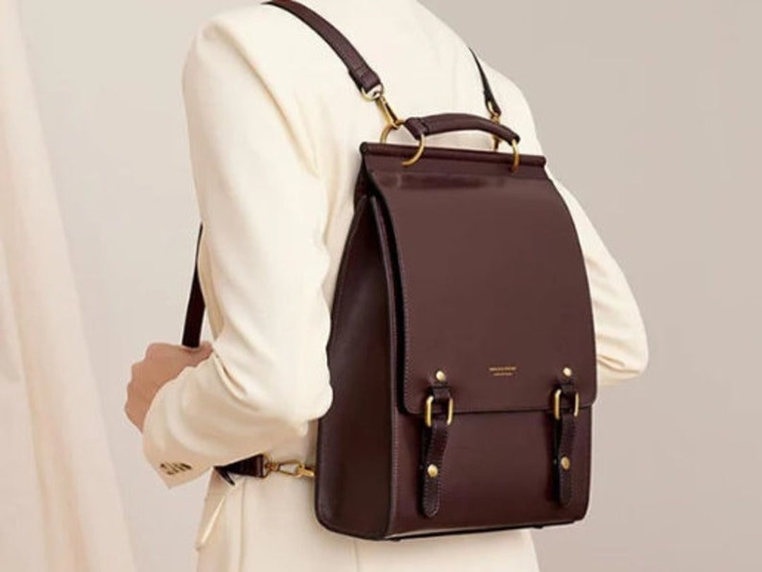 Leather Backpack Women Leather Backpack Purse Work Bag - Etsy