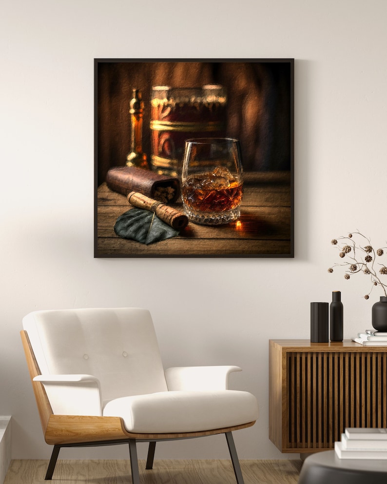 Whiskey Wall Decor, Whiskey Art, Whiskey Painting, Man Cave Art, Man ...